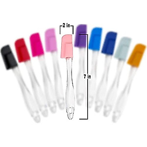 Mini Spatulas Set - 10 Piece Heat Resistant Silicone Spatula - Pro-Grade Multipurpose Kitchen Tool for Baking, Cooking, Mixing, and More - Non-Stick, Dishwasher Safe Bright and Colorful Small Spatula