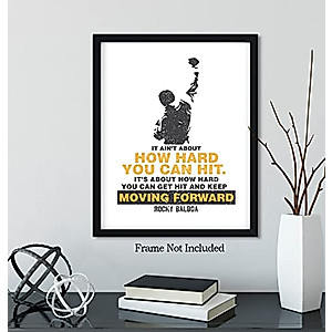 It Ain’t About How Hard You Can Hit - Rocky Balboa Quote - 8x10 Unframed Boxing Wall Decor Art Print On A White Background - Great Inspirational Gift For Boxers And Athletes