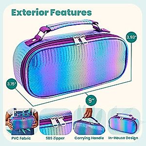 Big Capacity Pencil Case - Mermaid Pencil Case - Cute Pencil Case For Girls - Kids Pencil Case For Kids - Cute Pencil Pouch For Girls Pencil Case - Pencil Box For Kids - Mermaid Purple Pencil Case