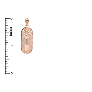 Dazzling 10K Rose Gold Eye of Horus and Scarab Egyptian Protection Ankh Cross Pendant