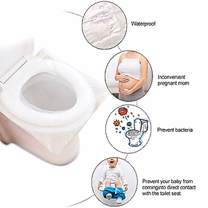 linmin 50 pcs Portable Pregnant Woman Toilet seat Travel Hotel Toilet seat Cover, Household Hygiene WC Individual Packaging Toilet Seat Cover
