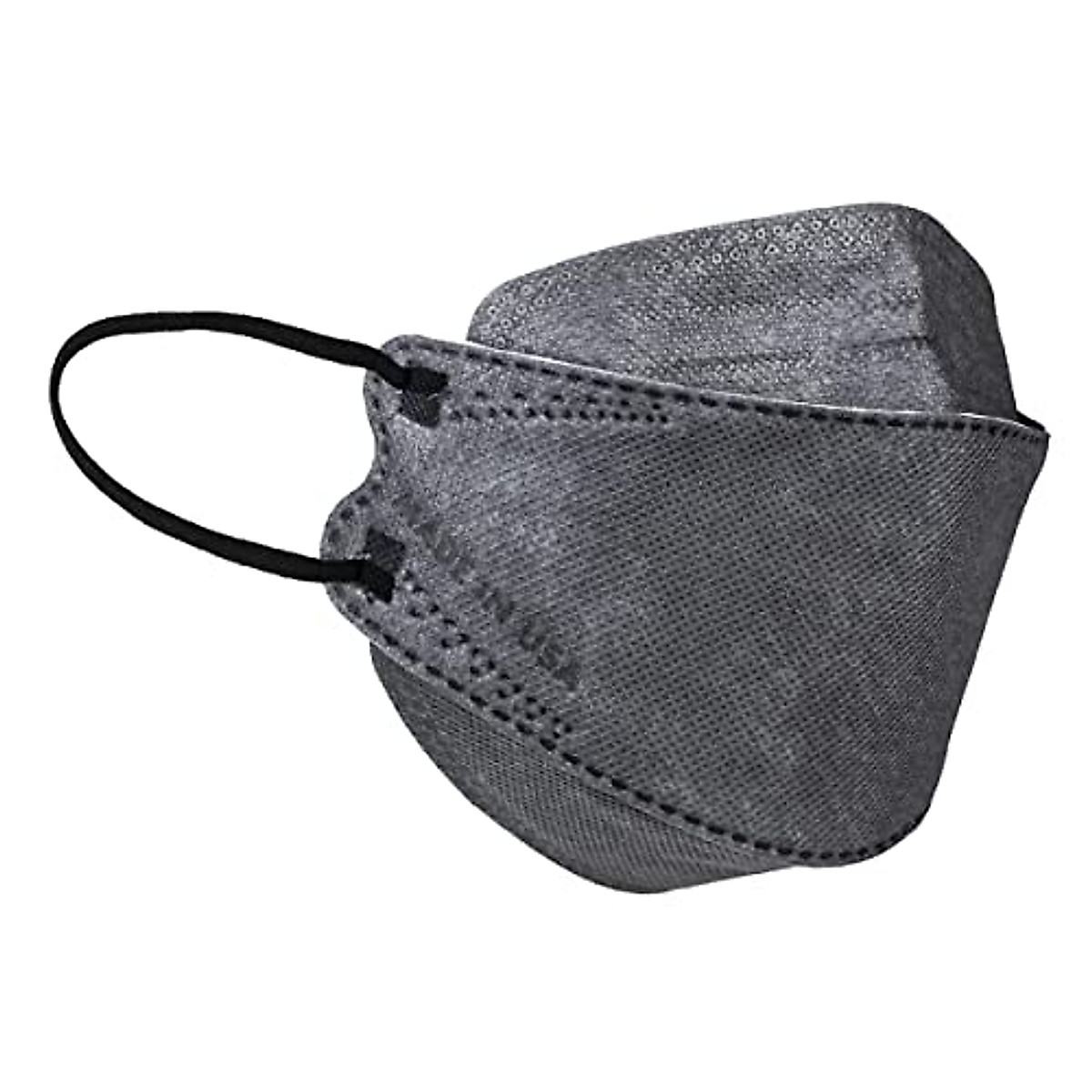 Lutema 5-Layer Disposable Face Mask 5-Ply Protection Breathable Comfortable Made in USA - 3D Fish Design (20 pcs) (Adults, Graphite Gray)