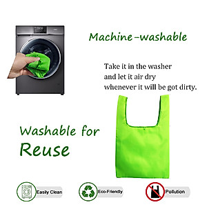 Evohyah Shopping Bags Reusable Grocery Tote Bags Kitchen Reusable Grocery Bags 50LBS Ripstop Geometric Fashion Recycling Bags Folding Storage Bag Machine Washable Nylon Bags (Sgreen, S)