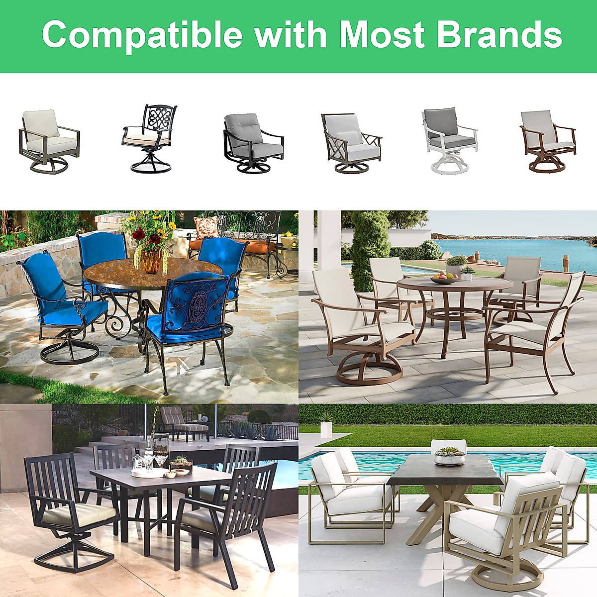 Anwenk 4Pack Patio Rocking Chair Spring Plate Replacement Part Fiberglass Spring Plates Swivel Rocker Chair Lawn Furniture Repair Replacement for Universal Outdoor Patio Furniture, 2.5" x 5"x0.25”