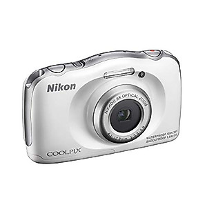 Nikon COOLPIX S33 Waterproof Digital Camera (White) (Discontinued by Manufacturer) (Renewed)