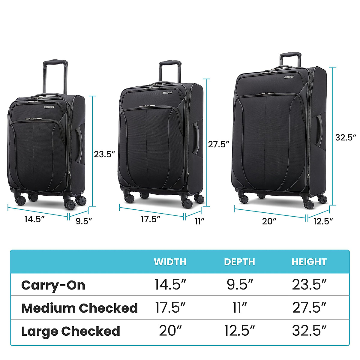 American Tourister 4 KIX 2.0 Expandable Softside Luggage with Spinner Wheels, 24 SPINNER, CLASSIC BLUE