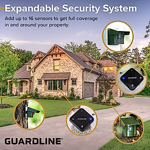 Guardline 1320 Foot Long Range Wireless Driveway Alarm [1 Motion Detector Alarm Sensor & 1 Receiver] Weatherproof Outdoor Security Alert System for Home & Property