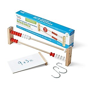 hand2mind 20-Bead Giant Magentic Rekenrek Demonstration Abacus, Colored Abacus for Math, Wooden Counting Math Manipulatives, Bead Counters for Math, Learn Counting and Numbers (Set of 1)