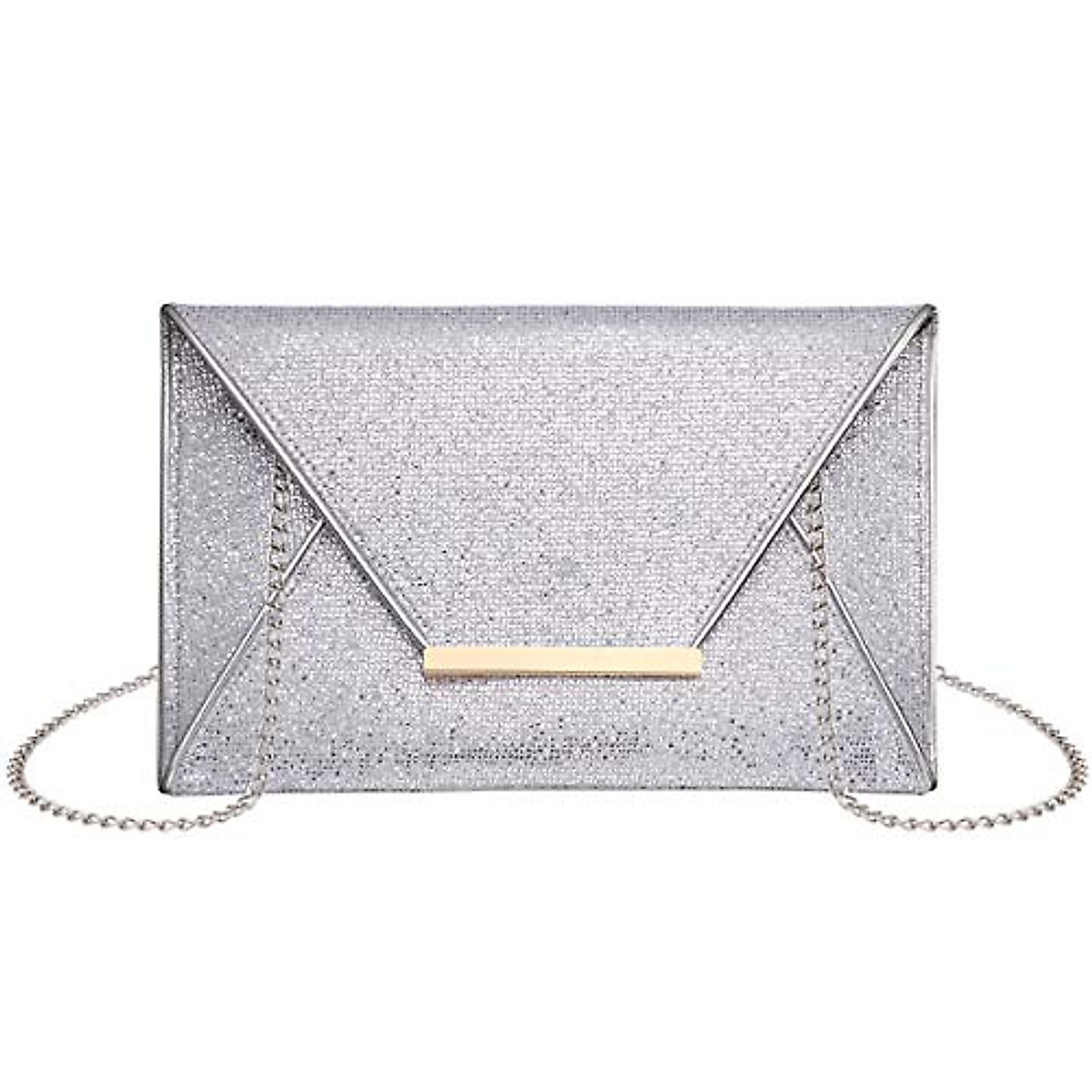 TENDYCOCO Women Evening Clutch Bag Silver Rhinestone Purse Glitter Prom Clutch Purse for Women Ladies