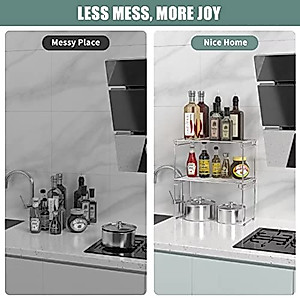 Joy Aid Heavy Duty Stackable Shelf Rack for Cookware, Appliance, Tools and More, Organization Shelf for Kitchen, Bathroom, Garage and Tool Shed, 304 Stainless Steel…