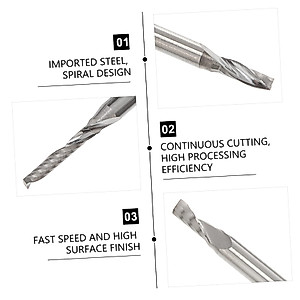 DOITOOL 5 Sets Carving Knife Utility Knife Single Flute End Mill for Aluminum End Mill Bits for Aluminum Metal Drill Bits Square Drill Bit Diamond Drill Bit Square Tool CNC Bits CNC Router