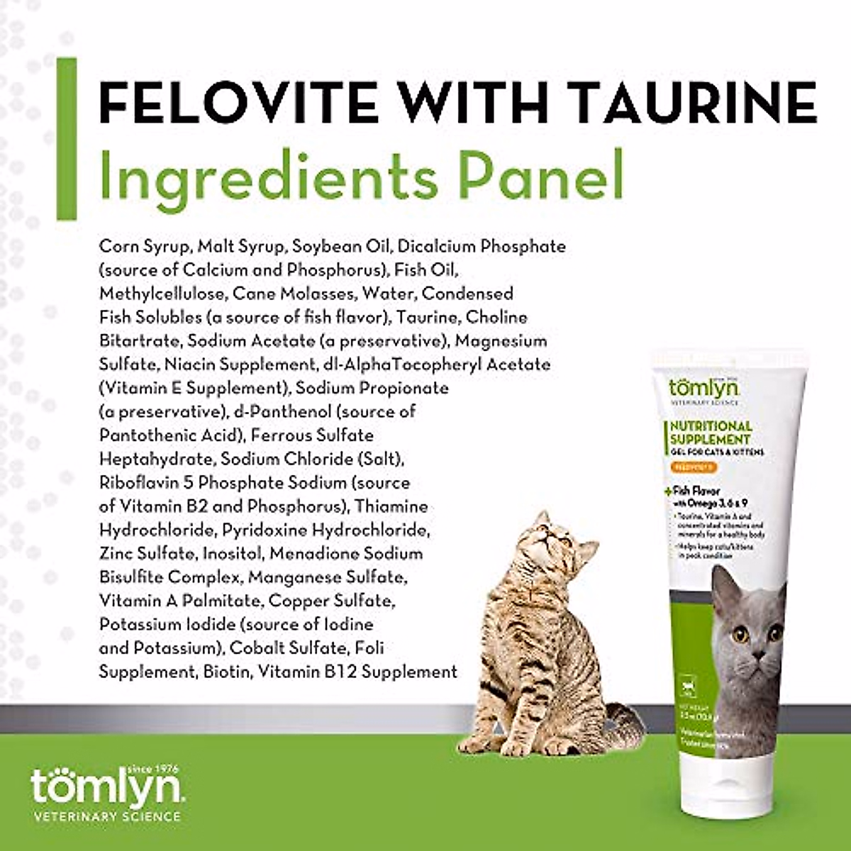 Tomlyn Felovite with Taurine Amino Acid Gel Nutritional Supplement for Cats & Kittens, 2.5oz