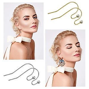 220 Pieces French Earring Hooks Ear Wire Ball Dots in Silver with 220 Pieces Clear Earring Backs Kit for Jewelry Making Bag Gift (Gold,Silver,Rose Gold,Bronze)