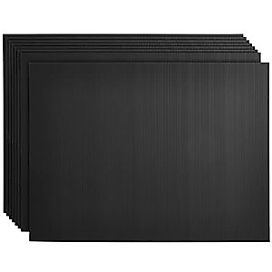 8-Pack Corrugated Plastic Yard Signs, 18x24 Outdoor Poster Board for Garage and Estate Sale, Happy Birthday, Moving, Lawn, Open House Supplies, Arts & Crafts, 4mm Thick Sheets Blank Surface (Black)