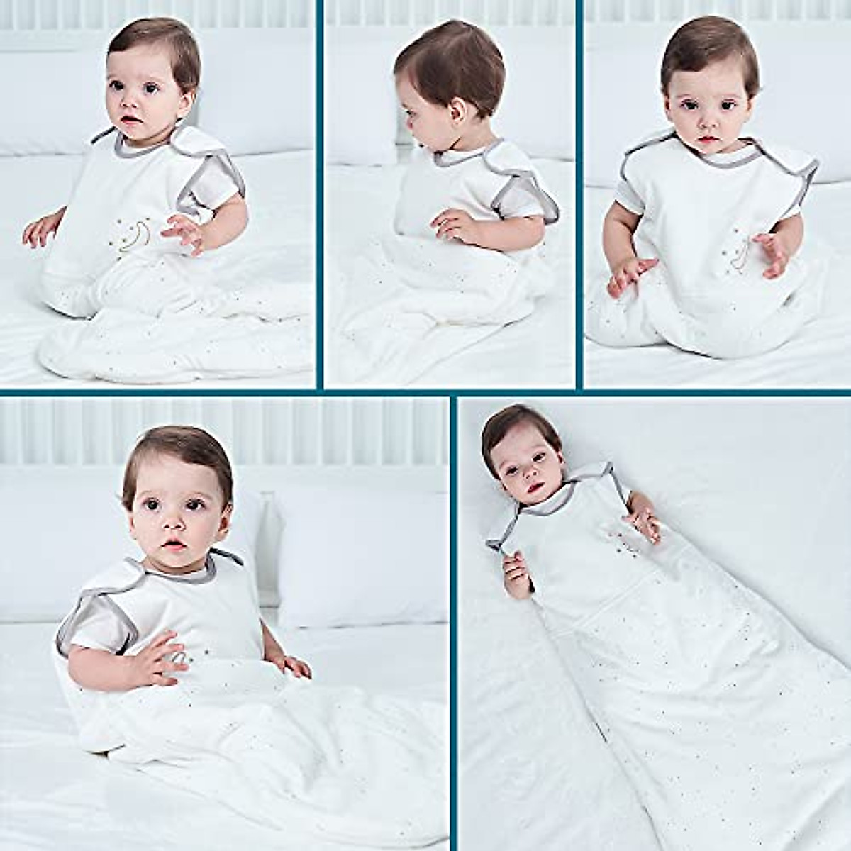 Baby Sleeping Bag for Winter, 100% Natural Cotton Wearable Blanket, 2.5 Tog Swaddle Transition for Infants and Toddlers