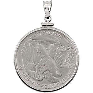 Bonyak Jewelry Sterling Silver Walking Liberty 1/2 Dollar Coin Pendant