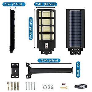 SUN NEED Solar Street Lights,400W Solar Street Lights Outdoor Dusk to Dawn 40000 Lumens Motion Sensor with Remote Control IP67 Waterproof Solar Outdoor Lights for Parking lot,Garden,Backyard (2 Pack)