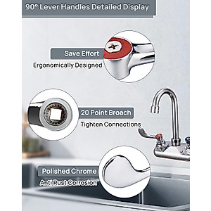 Phivan Commercial Faucet Parts Faucet Handle Replacement Kit - Wrist Blade Handles Lever Handles for Industrial, Restaurant, Commercial Sink Faucet - Fits Most 3/8" Shaft, 0.43" Round Stem Hole (Red)