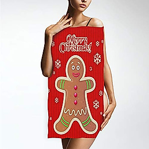 Christmas Hand Towels 16x30 in Bathroom Towel, Happy New Year Snowflakes Christmas Gingerbread Man Ultra Soft Highly Absorbent Small Bath Towel Winter Merry Christmas Bathroom Decor Gifts