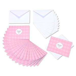 American Greetings Thank You Cards with Envelopes, Pink Dots (20-Count)