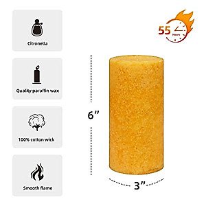 Jeco Inc. 3" x 6" Pumpkin Spice Mustard Yellow Scented Pillar Candle, 3&quot x 6&Quoth