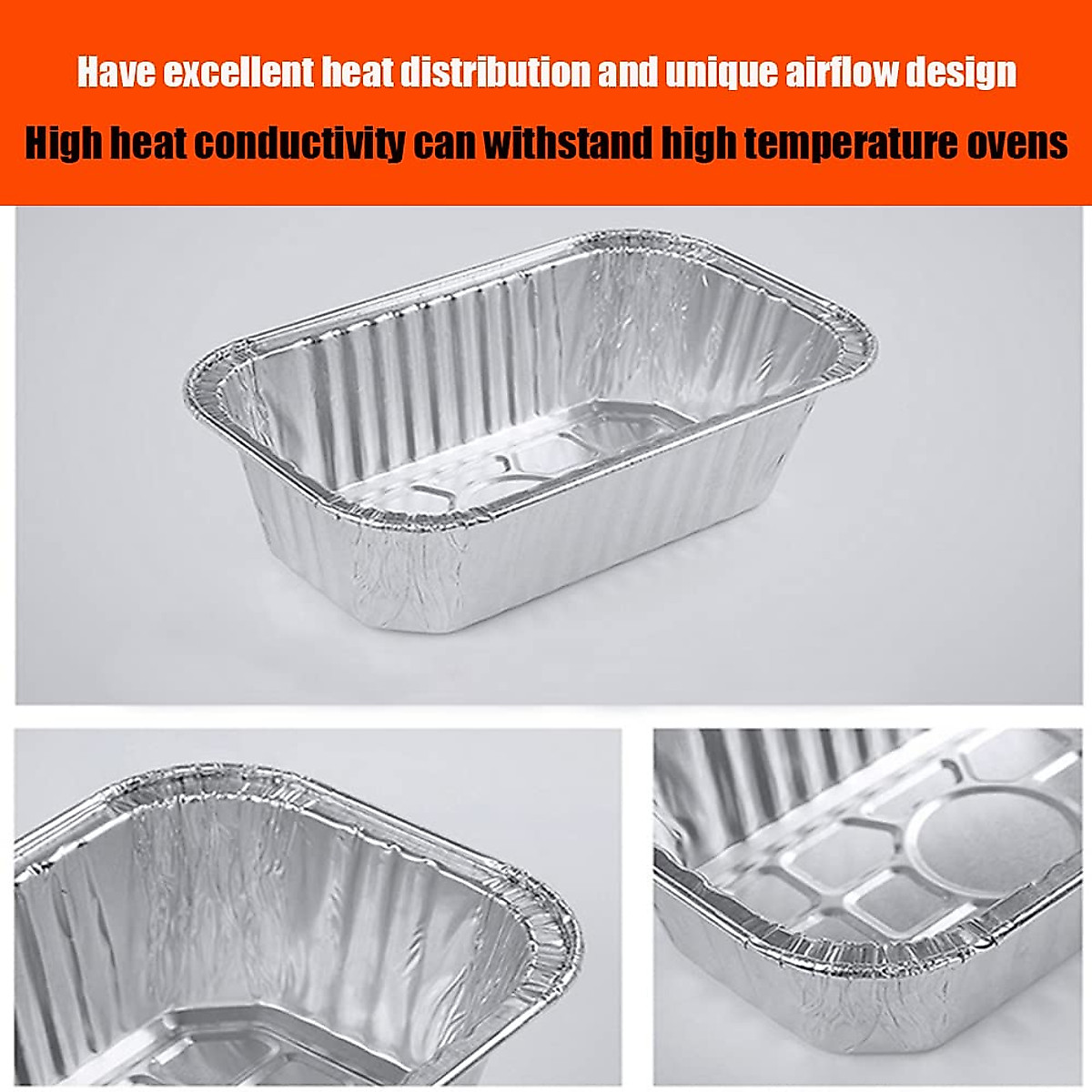 DONSIQIZZ Aluminum Pans (50 Pack) 1 Lb Mini Loaf Pan,Disposable Foil Bread Pan Mini Loaf Baking Pan Tins 6'' X 3.5'' X 2''
