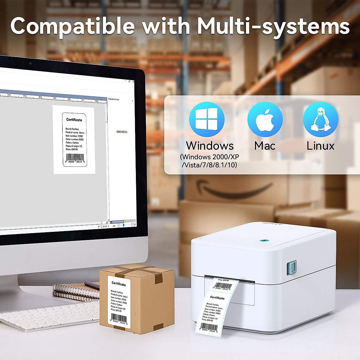 Efficient iDPRT Label Maker - Thermal Printer for Small Biz