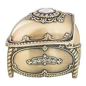 GaRcan Trinket Display Storage Creative Personality Desktop Jewelry Storage Box Collection Box Zinc Alloy Diamond Jewelry Box for Girls Ladies Women (Color : Bronze, Size : 8X6