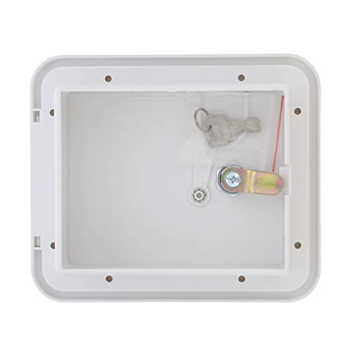 Dumble Low Profile Electric Cable Hatch RV Electric Cord – White RV Camper Electric Cord Cover 7.5in x 6.5in Square