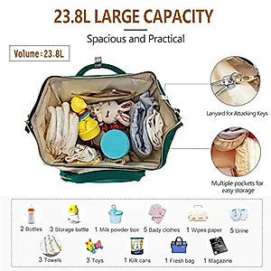 BALCONY & FALCON Multi-Functional Diaper Bag Backpack with Changing Pad Waterproof Nappy Bag