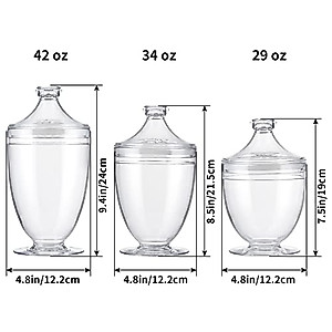 MOLIGOU Acrylic Apothecary Jars with Airtight Lid, Candy Jars for Candy Buffet, Decorative Bathroom Canisters, Set of 3