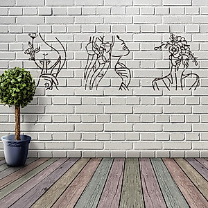 ORIGACH 9PCS 11.8x11.8inch Modern Minimalist Abstract Women Stencil, Floral Female Face Pattern PET Large Stencils Reusable Template for Painting on Wood Wall Canvas