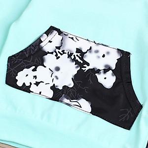 HAPPYMA HappMA Infant Baby Girl Fall Outfits Long Sleeve Floral Hoodie Tops Pants Clothes Set 6-12(80), Green+black, 6-12 Months