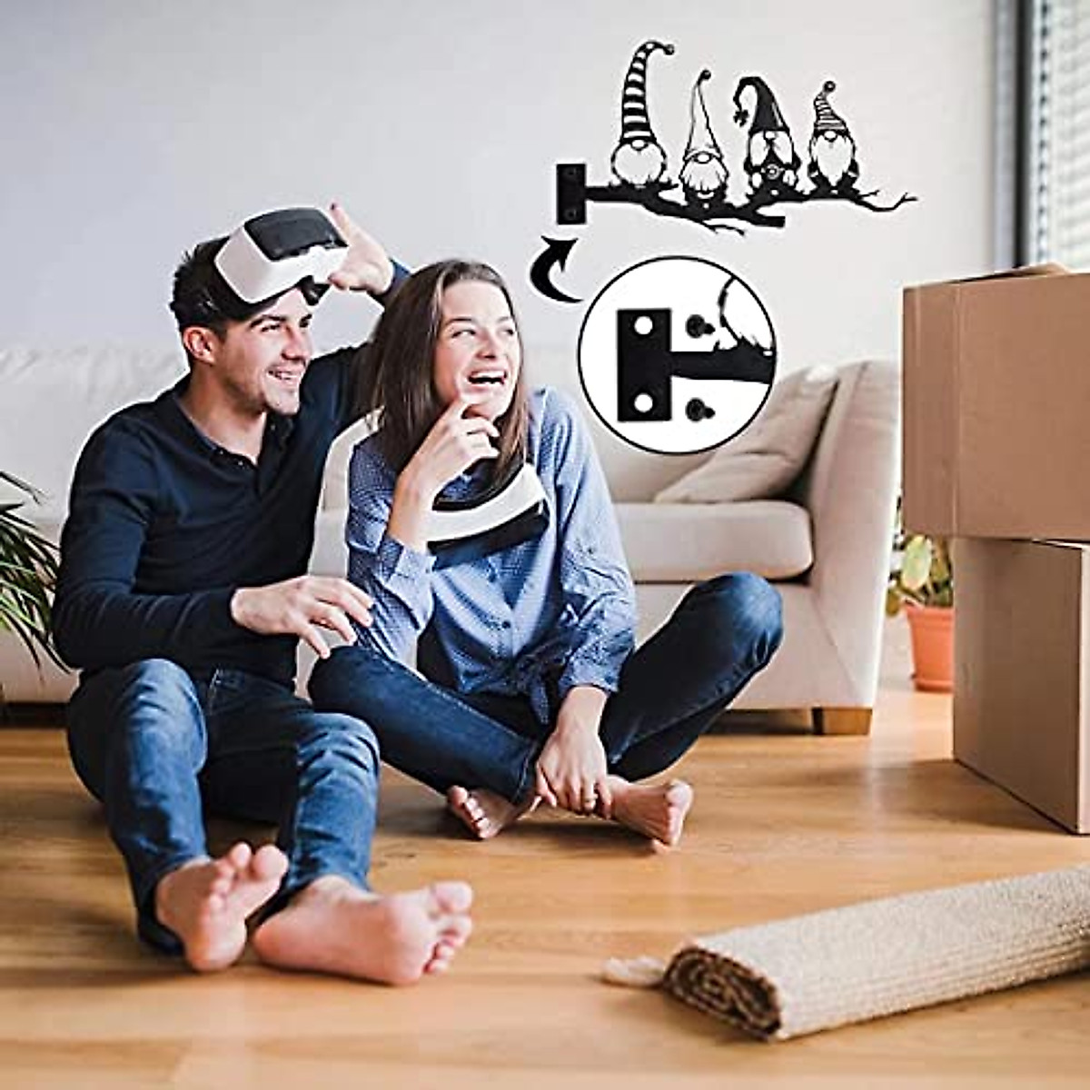 Steel Branch Gnomes Decoration, Easter Cute Hollowed Out Steel Garden Gnomes Statue, Silhouette Decor Dwarf Tree Branch Ornaments for Home Garden Yard Art Patio Outdoor Decorations