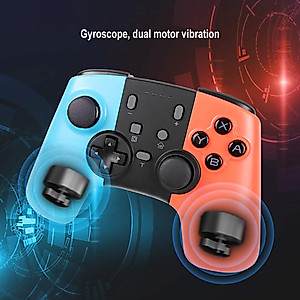 Controller für Nintendo Switch, STOGA Wireless Controller with Rechargeable Battery, Gamepad Joystick für Switch mit 6-Achsen Turbo Dual Shock Gyro Achse (Rot& Blau)