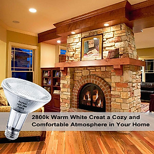 PAR30 Long Neck, 6PCS PAR30L Flood Light Bulbs Dimmable, PAR30 Bulb 120V 50W Replacement, Long Lasting Lifetime, High brightness Warm White, E26 Medium Screw Base, 39PAR30/FL for Recessed Light Bulb