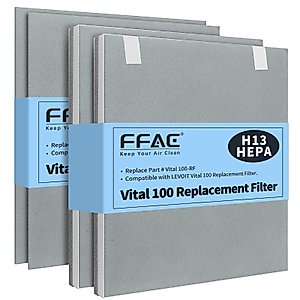 2 PACK Vital 100 Replacement Filter with 4 Pre-Filter Compatible with LEVOIT Air Purifier Vital 100 Air Purifier, 3-Stage Filter System of Pre-Filter, Activated Carbon Filter and H13 True Hepa Filter
