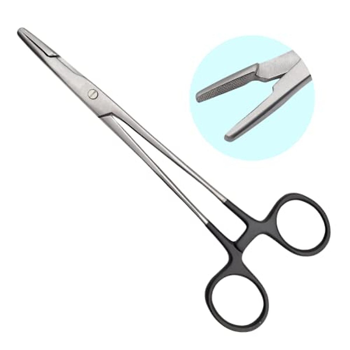 Olsen Hegar Needle Holder, Needle Driver with Scissors Cutting Edges, Scissor Clamp Forceps Fly Tying by Artman Instruments (6 Inches)