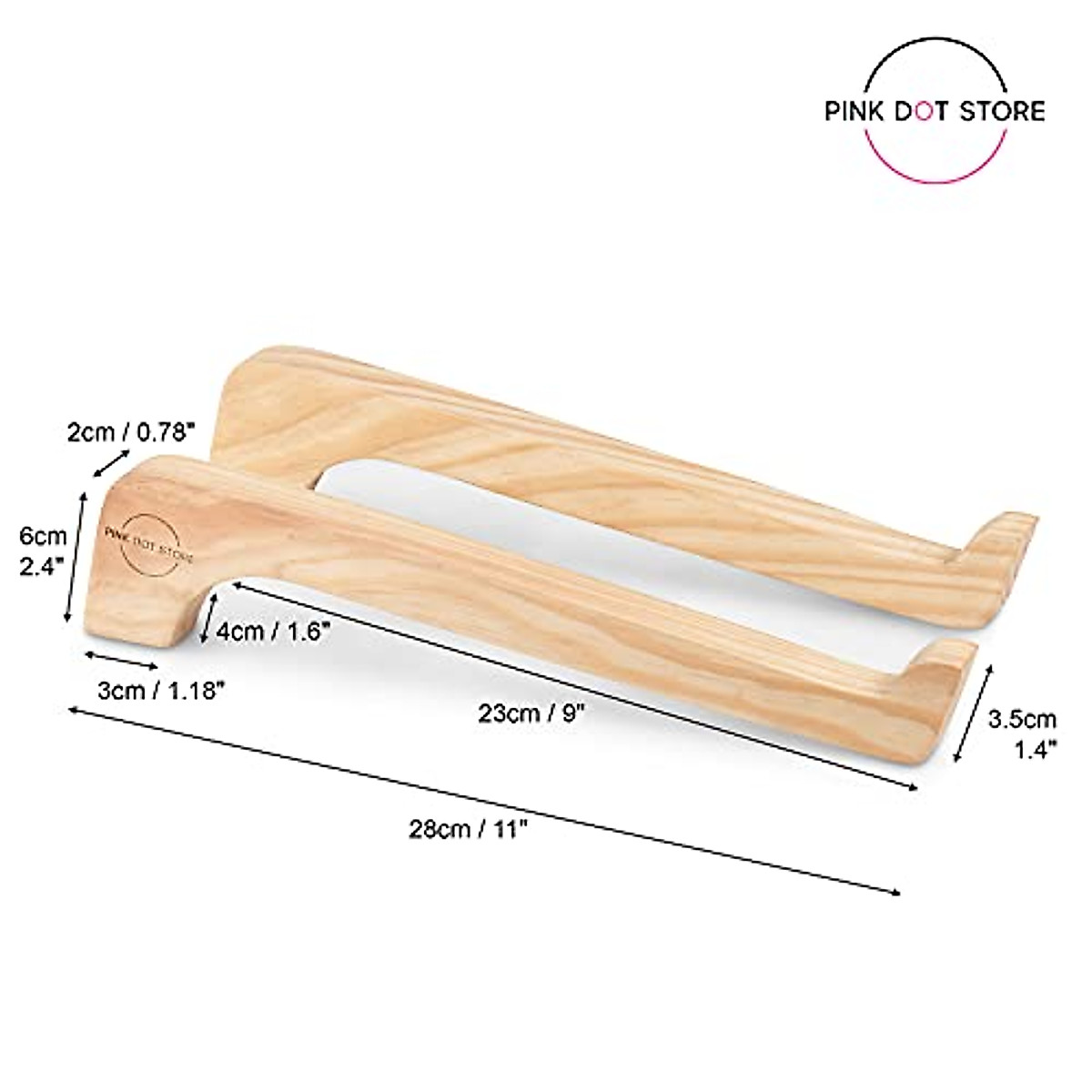 Wooden Laptop Stand - Ergonomic, Portable Computer Riser Fits All Laptops & Tablets. This Beautiful Desk Accessory Cools Your Device & Helps Posture