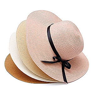 Personalized Custom Name Text Embroidery Beach Hats for Women Sun Straw Hat Wide Brim Foldable Roll up Floppy Summer Hat