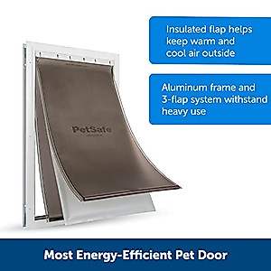 PetSafe Extreme Weather Dog and Cat Door - Aluminum Frame Pet Door - X-Large