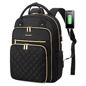LOVEVOOK Extra Large Travel Backpack Stylish Laptop Backpack Purses for Women, Water Resistant Business Teacher Nurse College Work Computer Bag with USB Charging Port, Fits 18" Laptop
