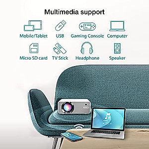 EZCast Beam H3, 2023 Upgraded Mini Projector, 10600 Lumens, Multimedia Home Theater Video Projector, Native 1080P, Compatible with HDMI, USB, Laptop, Tablet, iOS & Android Phone, Xbox, PS5, TV Stick