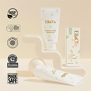 EllaOla Organic Protective Baby Diaper Rash Cream for Sensitive Skin - 14% Zinc Oxide Rash Ointment Cream Soothes Irritation, Protects from Chafing and Inflammation, Fragrance Free | 3 fl. oz.