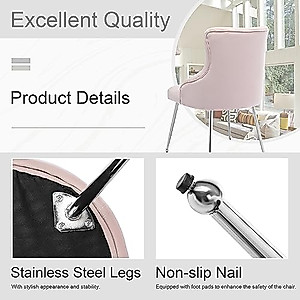 Creek Vista Velvet Vanity Chair,Upholstered Dining Chair for Bedroom, Dining Room, Makeup Room, Modern Living Room Chair with Metal Legs