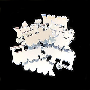 Super Cool Creations Steam Train Shaped Crafting Mirrors, Set of 10, Many Colours, Shatterproof Acrylic, Orange, Pack of 10 x 7cm