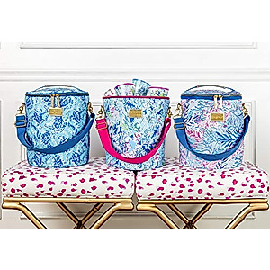 Lilly Pulitzer Insulated Soft Beach Cooler with Adjustable/Removable Strap and Double Zipper Close, Kaleidoscope Coral