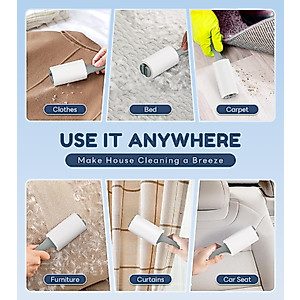 MONSEK 4X Extra Sticky Lint Roller for Pet Hair, Lint Rollers 315 Sheets Mega Value Set, Pet Hair Remover with 3 Upgraded Handle 3 Rollers, Portable Lint Remover for Clothes, Furniture, Dog & Cat Hair