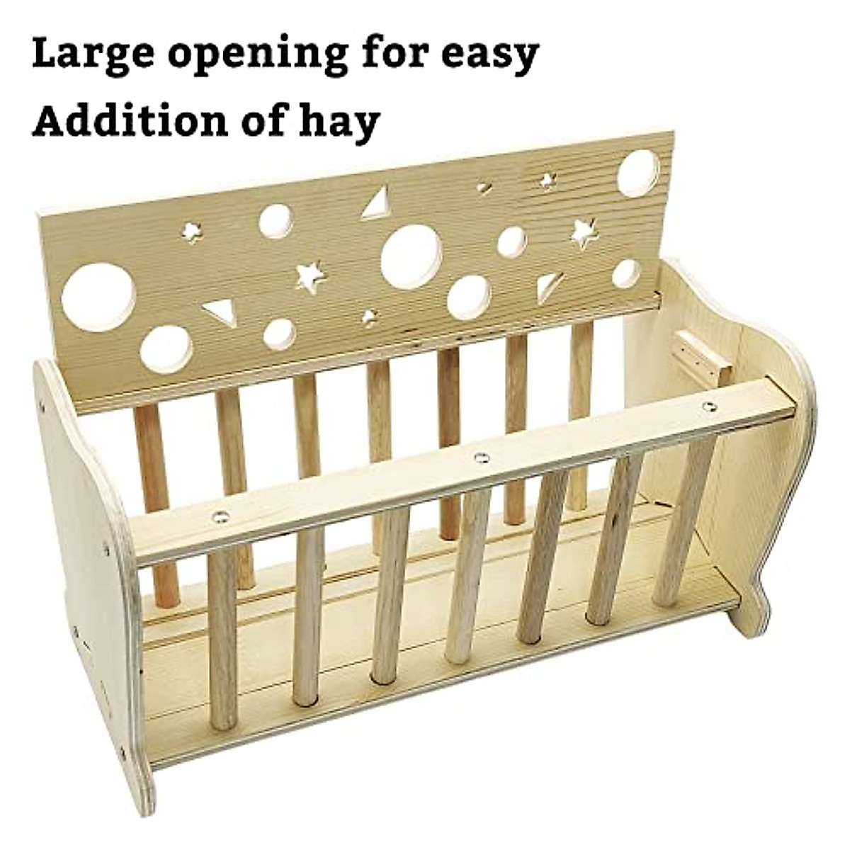 Hamiledyi Rabbit Hay Feeder Rack Large Size Wooden Holder Guinea Pig Hay Feeder Starry Sky Bunny Food Feeding Manger No Clutter Hamsters Grass Dispenser for Rabbits Guinea Pigs Bunnys Chinchilla