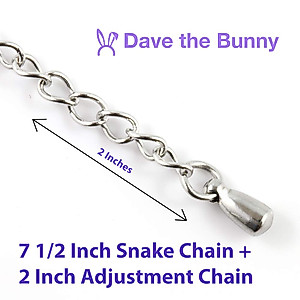 Dave The Bunny Crab Jewelry for Women | Stainless Steel Snake Chain Charm Bracelet